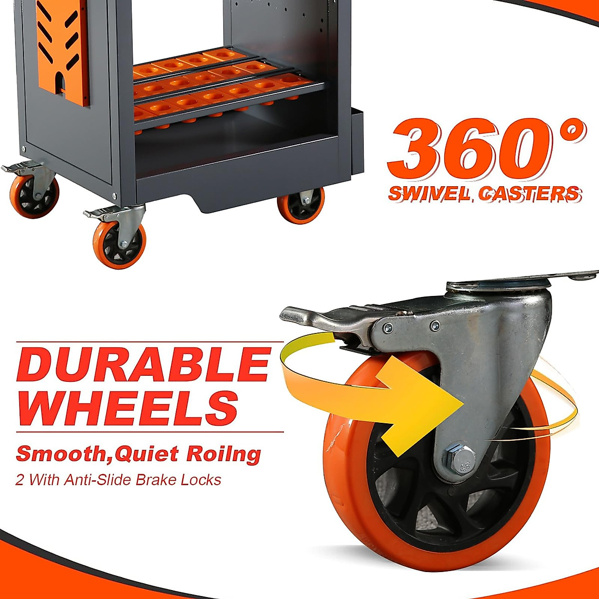 CAT50 Cart-20 Cap CNC Tool Cart，2023 New Model CNC Tool Transfer Cart， CNC Rolling Carts with Wheels， CNC Tools Holders, CNC Tools for CNC Cart, Cat 40 Tool Holder for Storehouse/Factory/Garage