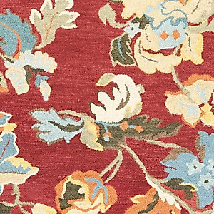 SAFAVIEH Blossom Collection 8' x 10' Red / Multi BLM672A Handmade Premium Wool Area Rug