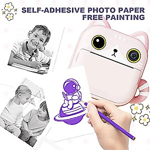 SHENGAO 2.4 Inch IPS Screen Video Digital Camera Birthday Gift Full HD Photo Digital Camera Kids Digital Camera with Print Paper