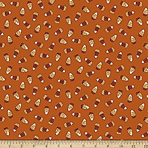 Studio E Spooky Night Damask Candy Corn Orange, Fabric by the Yard