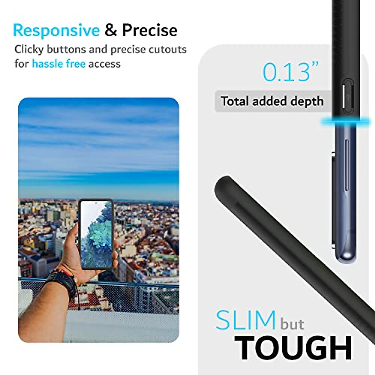 TUDIA DualShield Designed for Samsung Galaxy S20 FE 5G Case, [Merge] Shockproof Dual Layer Military Grade Drop Protection Heavy Duty Slim Protective Case - Matte Black