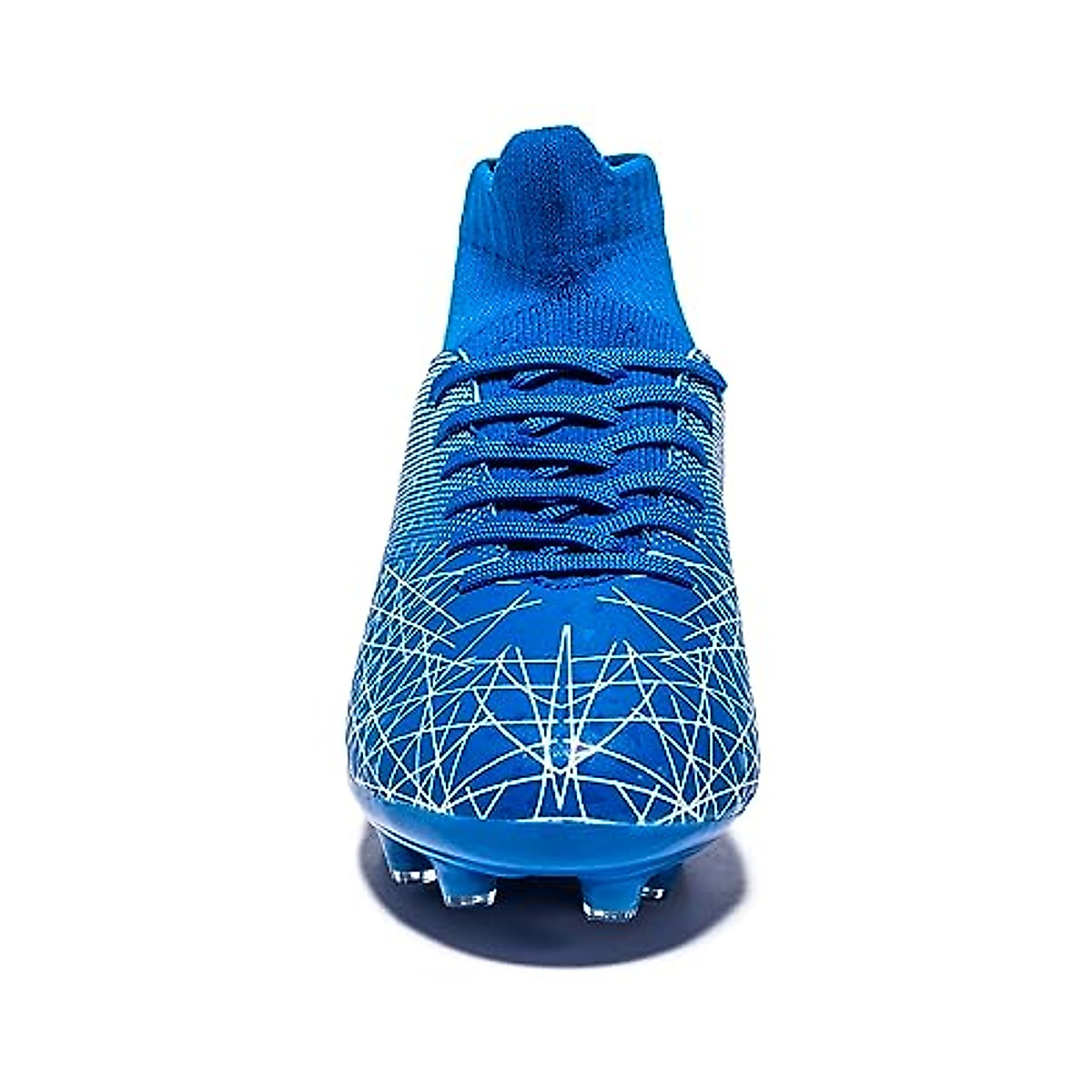 KouAzAz Kids Soccer Cleats Boys Girls Athletic Sport Shoes Outdoor Indoor Firm Ground Comfortable Football Shoes Blue