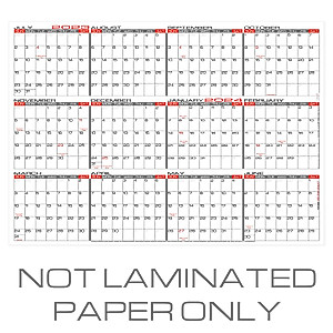 JJH Planners - Paper - 24" x 36" Large Academic 2023-2024 Wall Calendar - Horizontal 12 Month Yearly Annual Planner (P-23-24h-24x36)