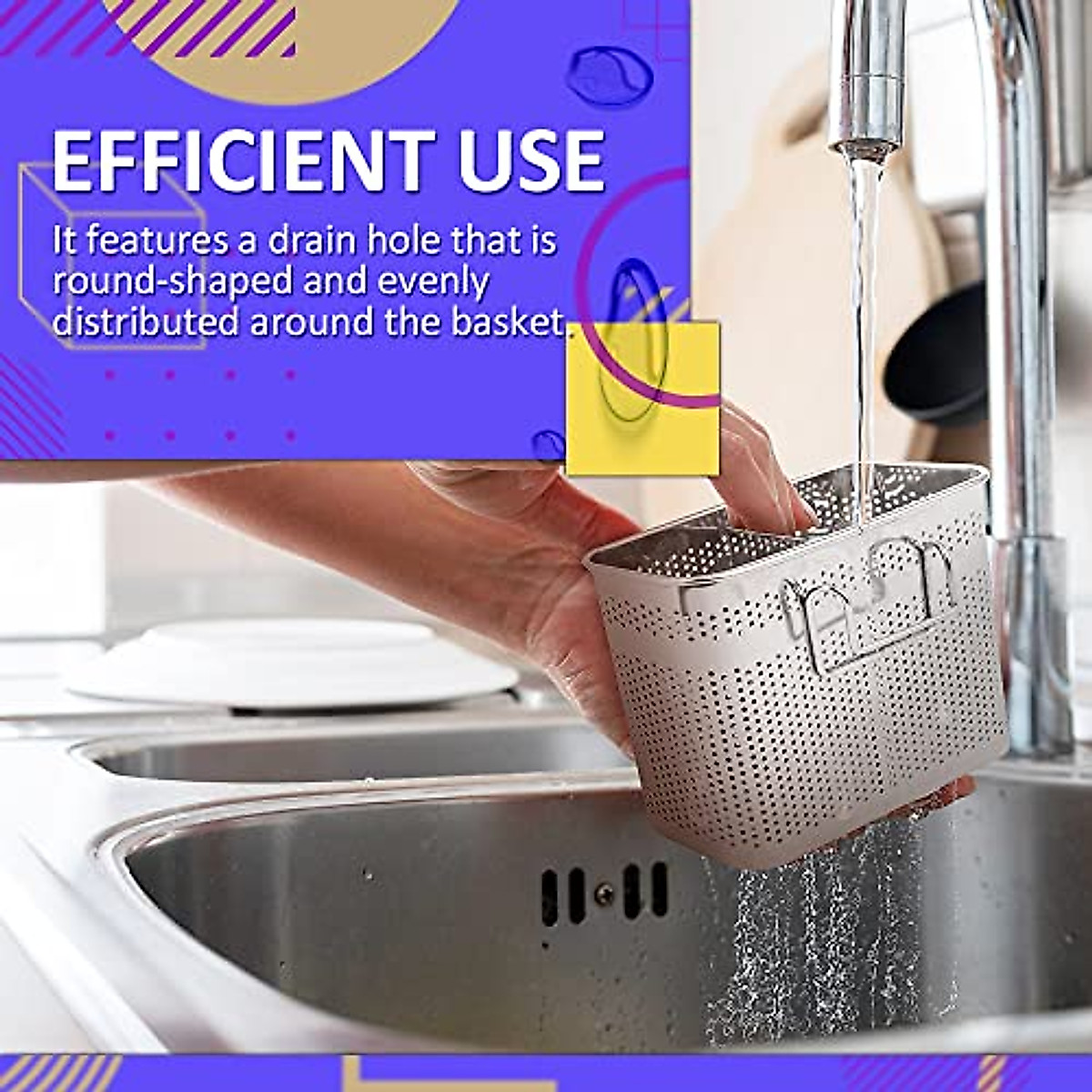 Thelivingstar Kitchen Utensils Drying Rack Stainless Steel Flatware Silverware Caddie Holder Basket Organizer with Hook (Medium-2 Compartments)