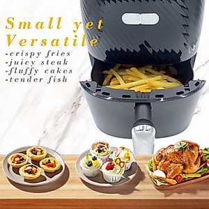 MORE TASTE Mini Air Fryer 2.7QT/3L Small Size Compact for 1-2 People Vortex Air Fry, Broil, Bake, Roasts, Reheats, Dehydrates for Quick Easy Meals, 1500W