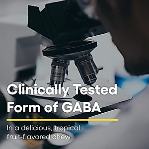Stress-Relax Chewable Pharma GABA 100 mg by Natural Factors, Non-Drowsy Stress Support for Relaxation and Mental Focus, Tropical Fruit Flavor, 60 Tablets