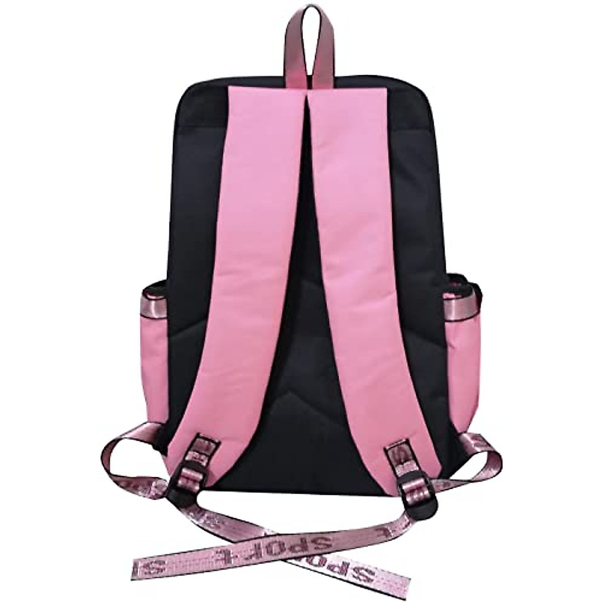 Luckbanjie 17'' Nezuko Backpack Tanjiro Anime School Book Bag Latop Backpacks (Pink-A)