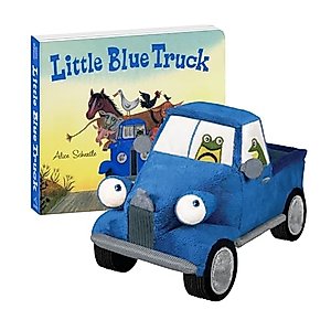 Yottoy Plush Toy and Book Sets for Babies and Toddlers, 11 Sets Bundle of Baby Toys Stuffed Animal Toys for Toddlers Story Book Collections for Kids Gift Set (Little Blue Truck)