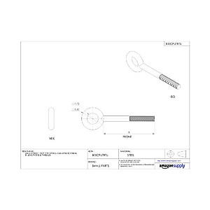 Steel Eyebolt, Not For Lifting, Galvanized Finish, 12" Length, Threads, Imported