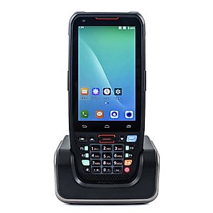 MIGYKO Handheld POS Android 10.0 PDA Terminal 1D/2D/QR Barcode Scanner with Base Support 2/3/4G WiFi BT Communication with 4.0 Inch Touchscreen for Supermarket Restaurant Warehouse Retail Inven
