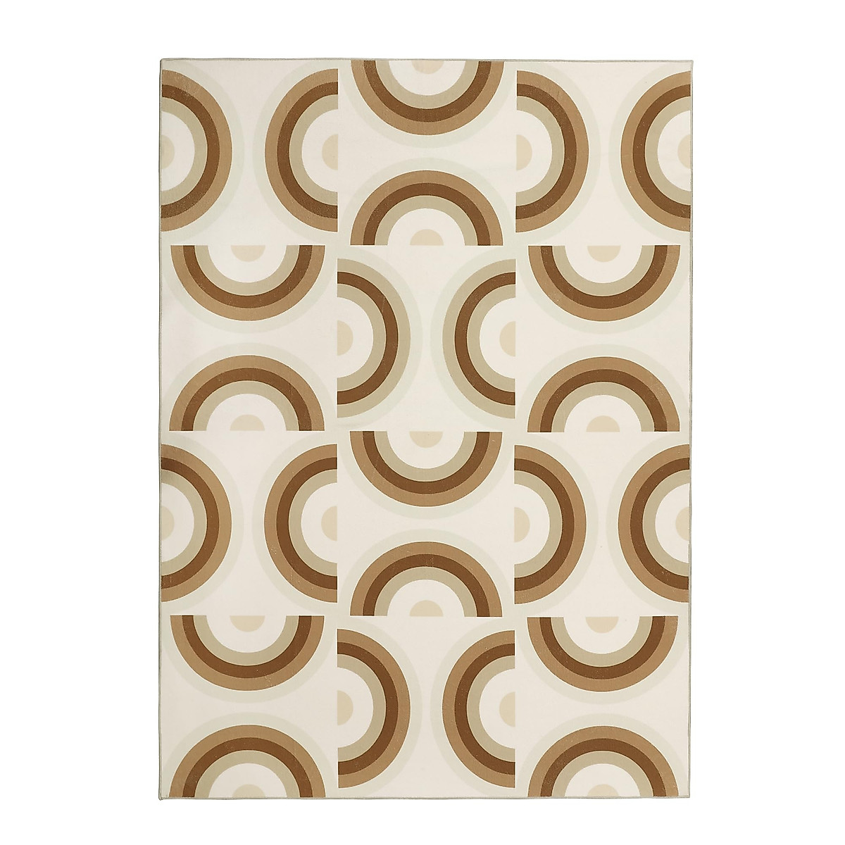 HOMBYS 9x12ft Modern Large Area Rug for Living Room Bedroom, Super-Thin Boho Floor Carpet for Indoor Office Dining Room, Rainbow Home Deco Non-Shedding, Khaki, Machine Washable