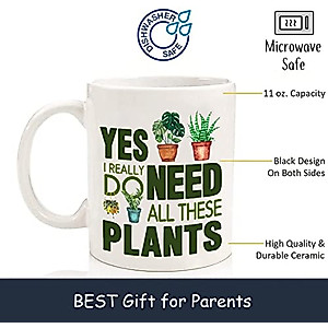 Babimarkeebei Funny Standard Plants Lover Gifts for Women Mom Plant Gifts Plant Addict Coffee Mug for Crazy Plant Lady Men Plant Themed Gift for Christmas Birthday All I Need is Plants Cup Spoon