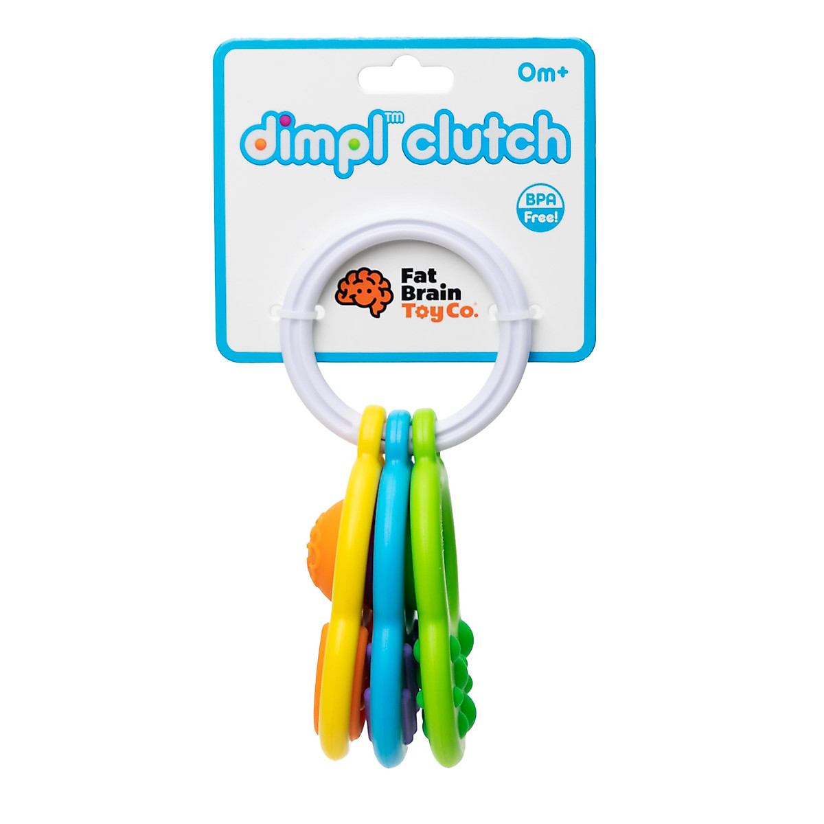 Fat Brain Toys Dimpl Clutch - Popping Sensory Take-Along Toy & Teether for Babies
