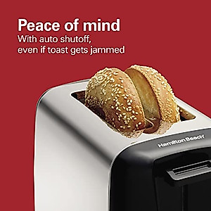 Hamilton Beach 2 Slice Toaster with Extra Wide Slots, Shade Selector, Auto-Shutoff, Cancel Button and Toast Boost, Black