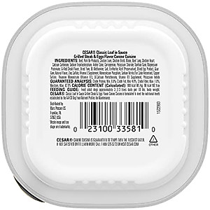 CESAR Soft Wet Dog Food Classic Loaf in Sauce Grilled Steak and Eggs Flavor, Easy Peel Trays, 3.5 Ounce (Pack of 24)