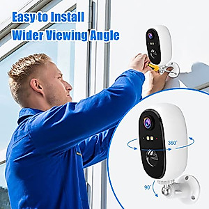 Spazvolv Outdoor Security Camera,2K Wireless Cameras for Home Security, Spotlight Siren Alarm Rechargeable Battery Cam, Color Night Vision, PIR Motion Detection, 2 Way Talk, IP65 Waterproof,SD/Cloud