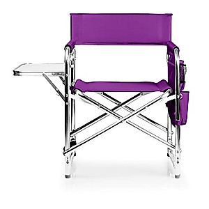 ONIVA - a Picnic Time brand - Sports Chair with Side Table, Beach Chair, Camp Chair for Adults, (Purple)