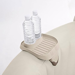Intex PureSpa Maintenance Cleaning Accessory Kit and Cup Holder with Storage Tray Attachment and Inflatable Removable Headrest Pillows, (2 Pack)