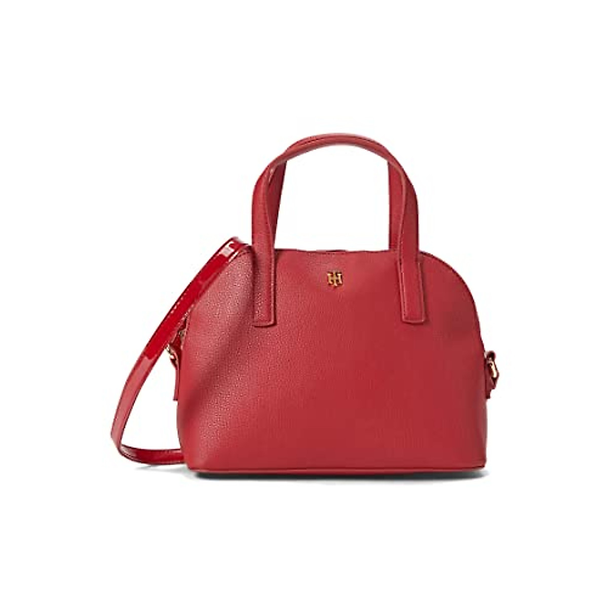 Tommy Hilfiger Marissa II Convertible Satchel with Gifting Hangtag Pebble PVC Tommy Red One Size