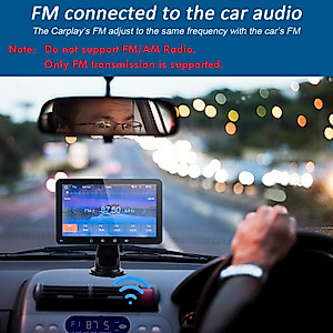 Portable Car Stereo with Wireless Carplay and Android Auto - 7" Touchscreen Car Radio with Mirror Link: Support Bluetooth |USB | AUX | TF (with12 V Camera)