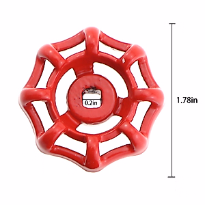 Caishun 2PCS Outdoor Faucet Handle 45MM Red Valve Handwheel Round Square Hole Shutoff Valve Water Switch Cast Iron Tap Handle Swivel Gate Valve Metal Outdoor Faucet Handle