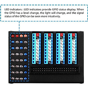 GeeekPi GPIO Screw Terminal Block Breakout Board HAT with Case for Raspberry Pi, GPIO Expansion Board Breakout Module with GPIO Status LED for Raspberry Pi 4B Only