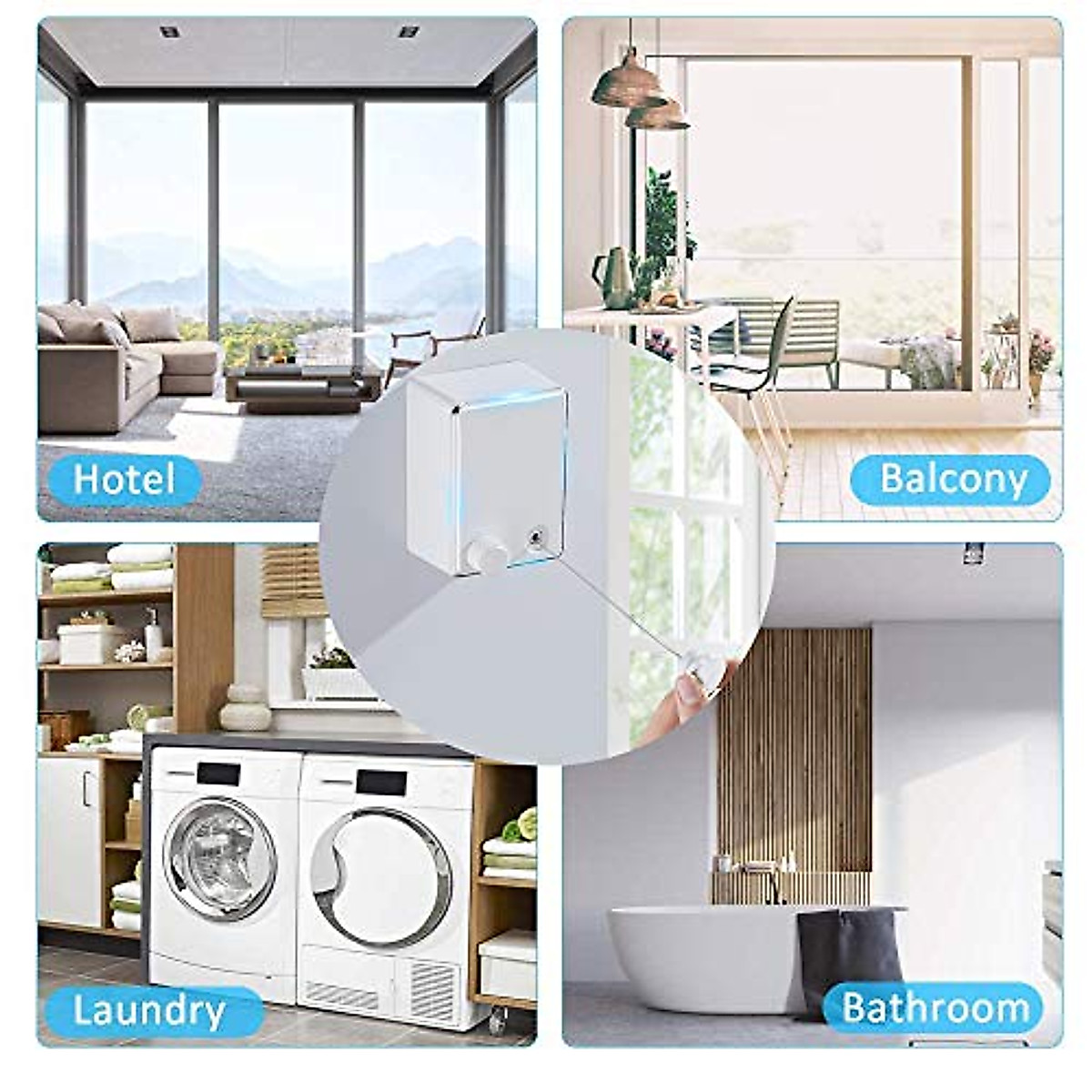 FFUWERG Retractable Clothesline Laundry Line Outdoor Indoor Cord Portable Travel Wall Mounted Space-Saver Single Rope String Clothes Drying Rack for Balcony Bathroom White