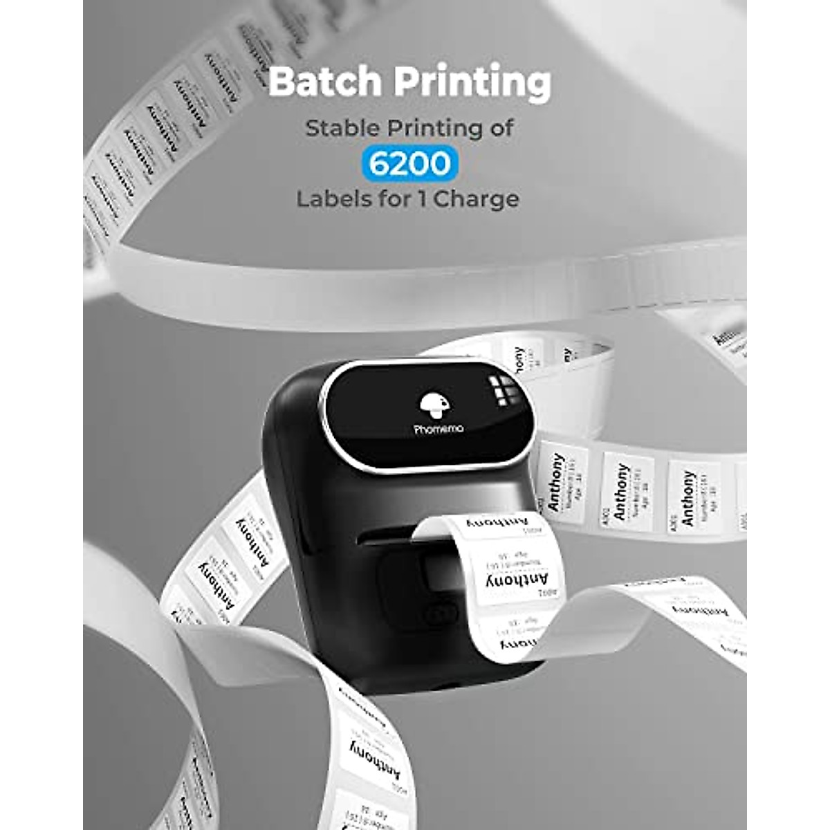 Phomemo Barcode Printer M110 Label Printer, Upgraded Bluetooth Portable ...