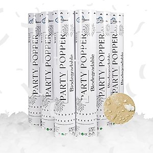White Confetti Poppers,Rice Paper For Wedding,Biodegradable Confetti Cannon,6Pack Biodegradable Confetti Party Shooters Air Power, Party Party For Lawns Wedding,Birthday,Outdoor Celebrations