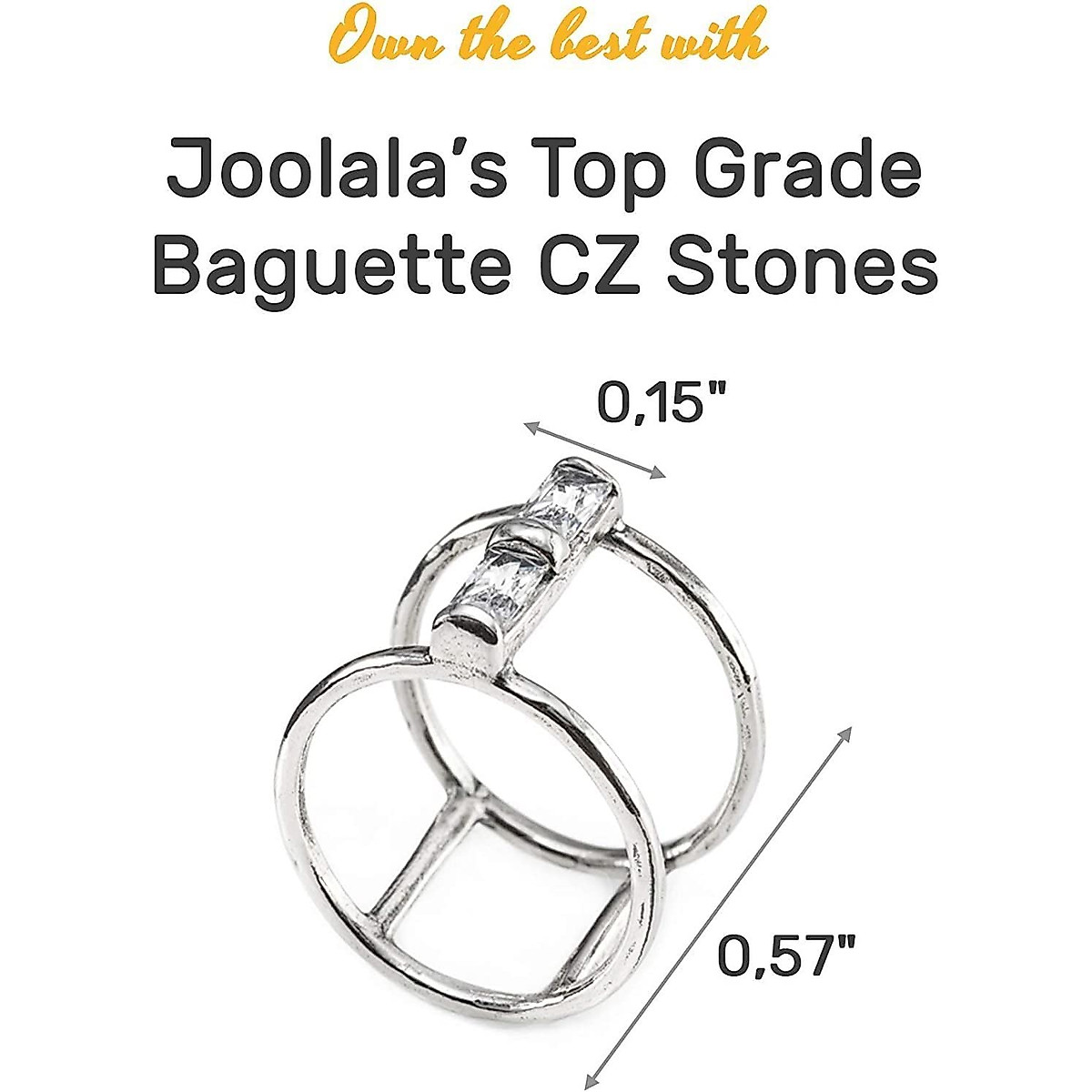 Joolala 925 Sterling Silver Double Baguette Cubic Zirconia Women’s Ring Elegant and Stylish – Gorgeous Oxidized Finish – Ideal Promise Ring, Engagement, Anniversary (10)