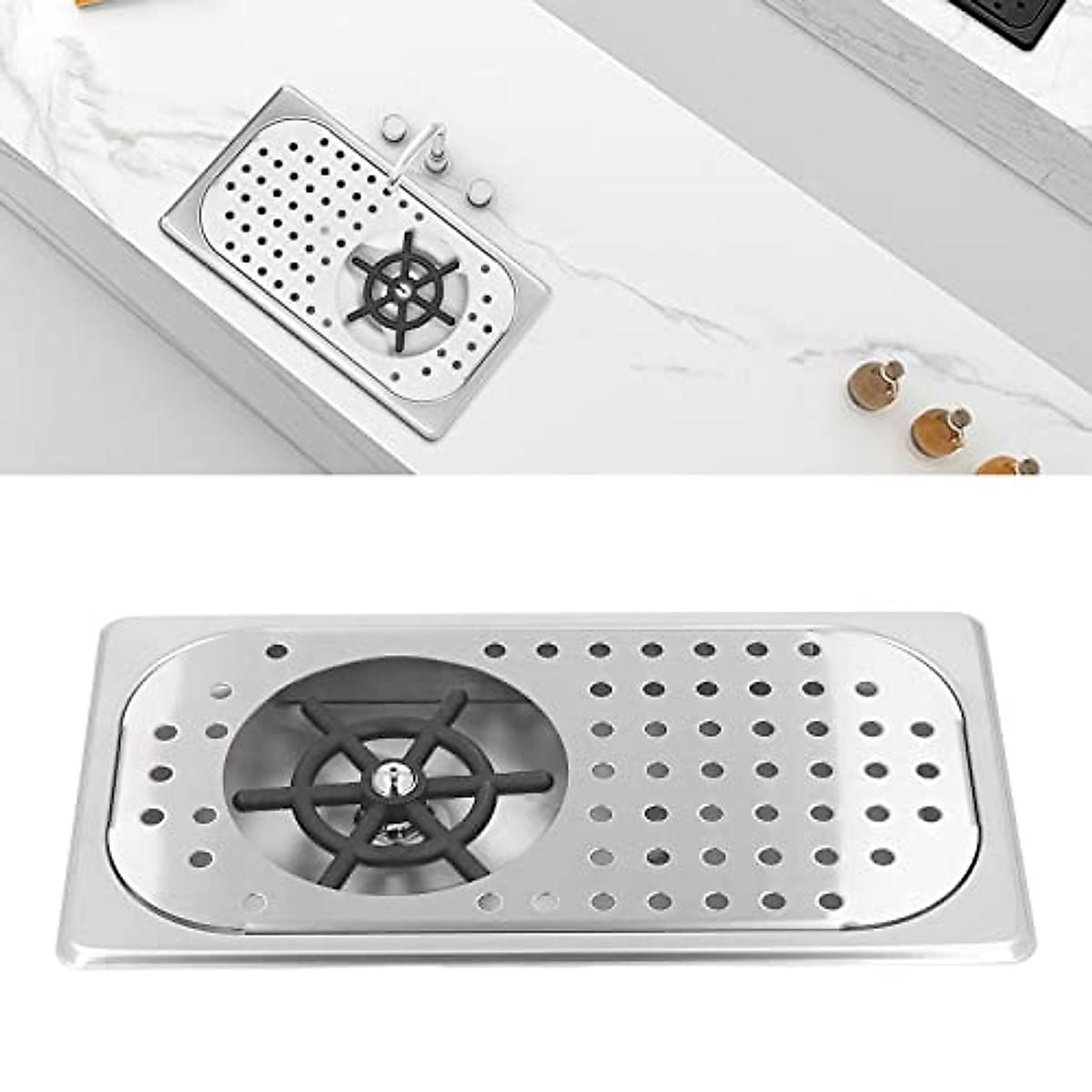 Stainless Steel Cup Washer High Pressure G1/2in Embedded Glass Rinser for Hotels Cafes Homes Complete Accessory