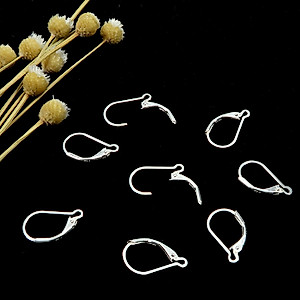 TOAOB 8pcs 925 Sterling Silver Leverback French Earring Hooks 10x16mm Hypo Allergenic Interchangeable Dangle Ear Wire Findings for Jewelry Making