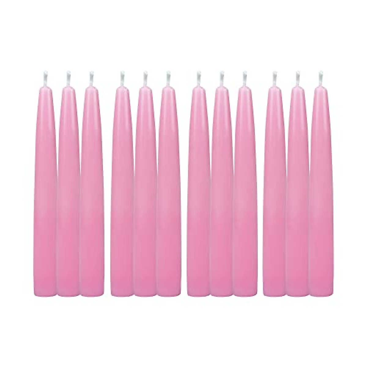 Zest Candle 12-Piece Taper Candles, 6-Inch, Pink