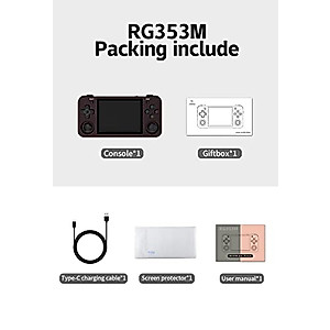RG353M Metal Retro Game Handheld Game Console with Android 11 64bit Linux System 3.5’’ IPS Touch Screen Built-in 64G TF and Hall Joystick