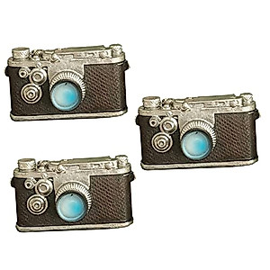 NOLITOY 3pcs Camera Model Nativity Ornaments for Kids Poppets for Kids Home Décor Camera Desktop Decoration Metal Desktop Ornament Sculpture Retro Camera Model Tabletop Camera Model