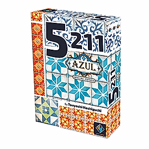 5211 Azul Edition Card Game - Fast-Paced Fun with Azul-Inspired Artwork, Strategy Game, Fun Family Game for Kids and Adults, Ages 8+, 2-5 Players, 20-30 Minute Playtime, Made by Plan B Games