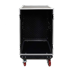 Seismic Audio - SA-PTR-16UC - 16 Space Pro Audio DJ Road Rack Case with Casters - 16U Pro Tour Grade Rack