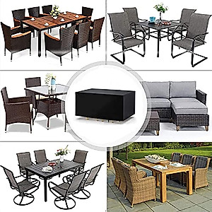 HSFFBHFBH Outdoor Garden Furniture Covers Waterproof - 84x52x28in (LxWxH) Black 420D Oxford Windproof Covers for Garden Furniture Rattan Table and Chair Outdoor Patio Table Covers