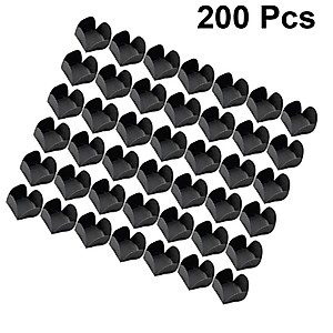DOITOOL 200pcs Chocolate Wrappers Black Chocolate Paper Truffle Cups Paper Candy Cups Dessert Chocolate Packaging Liners for Wedding Birthday (Black)