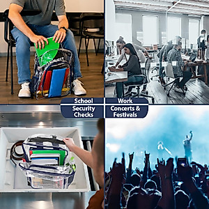 Clear Backpack with Pockets for Kids, Women, Men, Beach, School Transparent Heavy Duty See Through Backpack (Black)