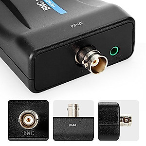 CVBS BNC to HDMI Converter, Composite BNC and Audio Input to HDMI Output Adapter with 720P/1080P Switch, Transfer Analog Video Signal from CCTV Security Camera to HD Monitor Projector Computer