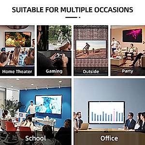 Hangable Projector Screen Movie Screen with Hooks, Ropes, Portable Office Indoor & Outdoor Video Projection Screen,Leinwand Beamer Projektionsleinwand Écran de Projection - 120 in