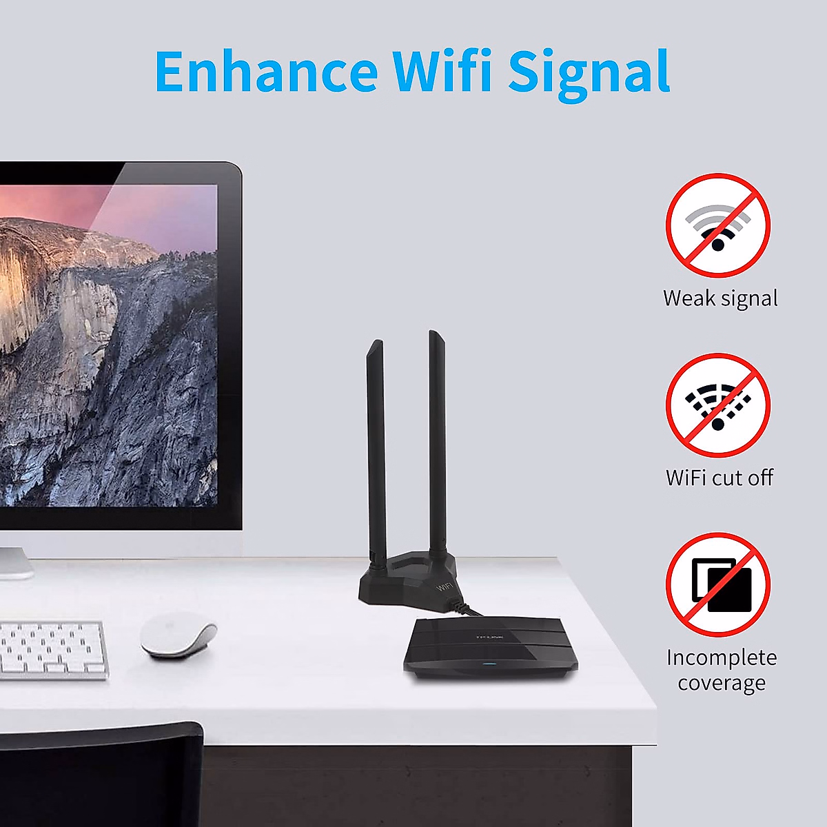 Nelawya Dual Band WiFi Antenna 8dBi 2.4GHz 5GHz 5.8GHz Magnetic Base RP-SMA Adapter Indoor Antenna Compatible with WiFi Security Camera Card WLAN PCI Wireless Router Bluetooth TP-Link Dlink