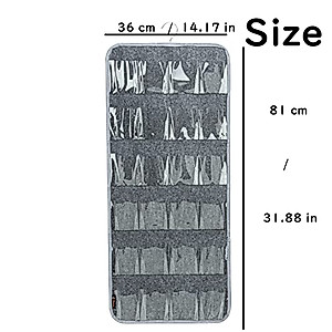 PACMAXI Over The Door Shoes Organizer for 12 Pairs of Baby Shoes Boys Girl, Hanging Baby Shoe Organizer with Hanger(Felt Material-Grey)