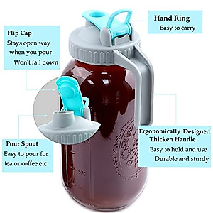 GMSWEET Mason Jar Cold Brew Coffee Maker 32 OZ Wide Mouth Cold Brew Pitcher With Brewer Filter For Coffee, Iced Tea, Sun Tea, Lemonade