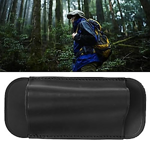 Alomejor Horizontal Knife Sheath Horse Leather Exquisite Craftsmanship Stylish Belt Holder Waist Pack Design for Outdoor Activities (Black)
