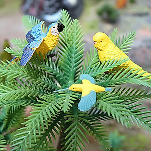 17 Pcs Realistic Mini Bird Animal Figures Toy Cake Toppers, Miniature Bird Model Figurines Birthday Party Bridal Wedding Cake Decoration Educational Backyard Birds Toy