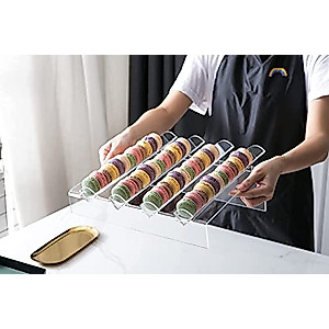 BLBYHO Acrylic Macaron Display Tray, Macaron Cookie Display Stand with 4 Slots…
