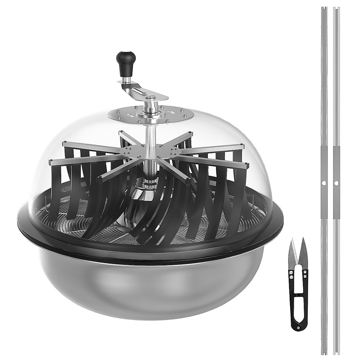 iPower 19 inch Bud Trimmer Leaf Bowl Twisted Spin Cut for Hydroponics Plants with Sharp Stainless Steel Blades, Clear Visibility Dome, Solid Metal Gear Box, Pruner Included (Upgraded Version)