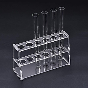 uxcell Acrylic Test Tube Holder Lab Stand Rack 6 Wells for 25ml Centrifuge Tubes Clear